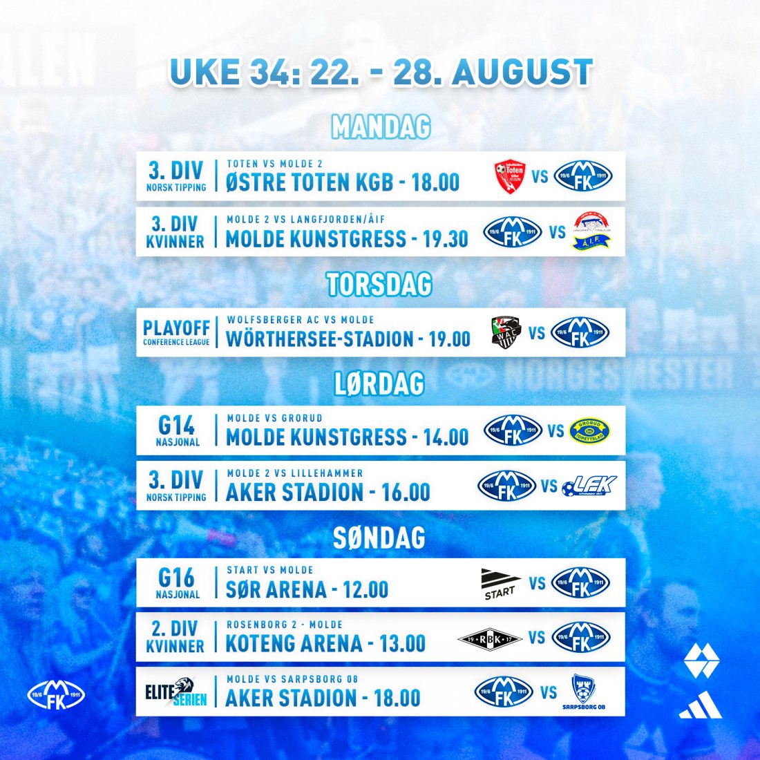 Molde-kamper i Uke 34: 22. - 28. august / Molde